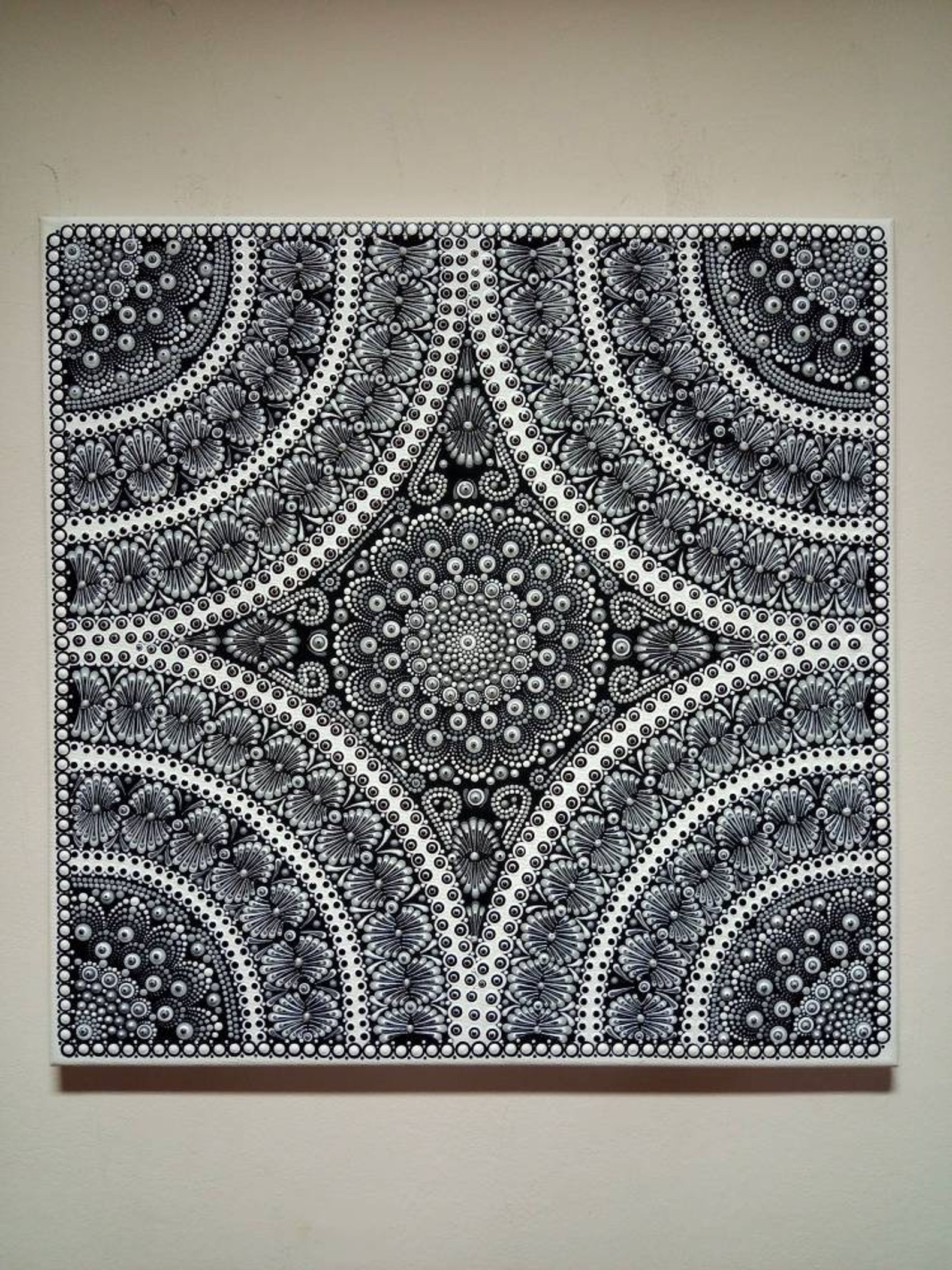 Mandala Wall Art, Mandala Canvas Art, Painting on Canvas, Dot Mandala ...