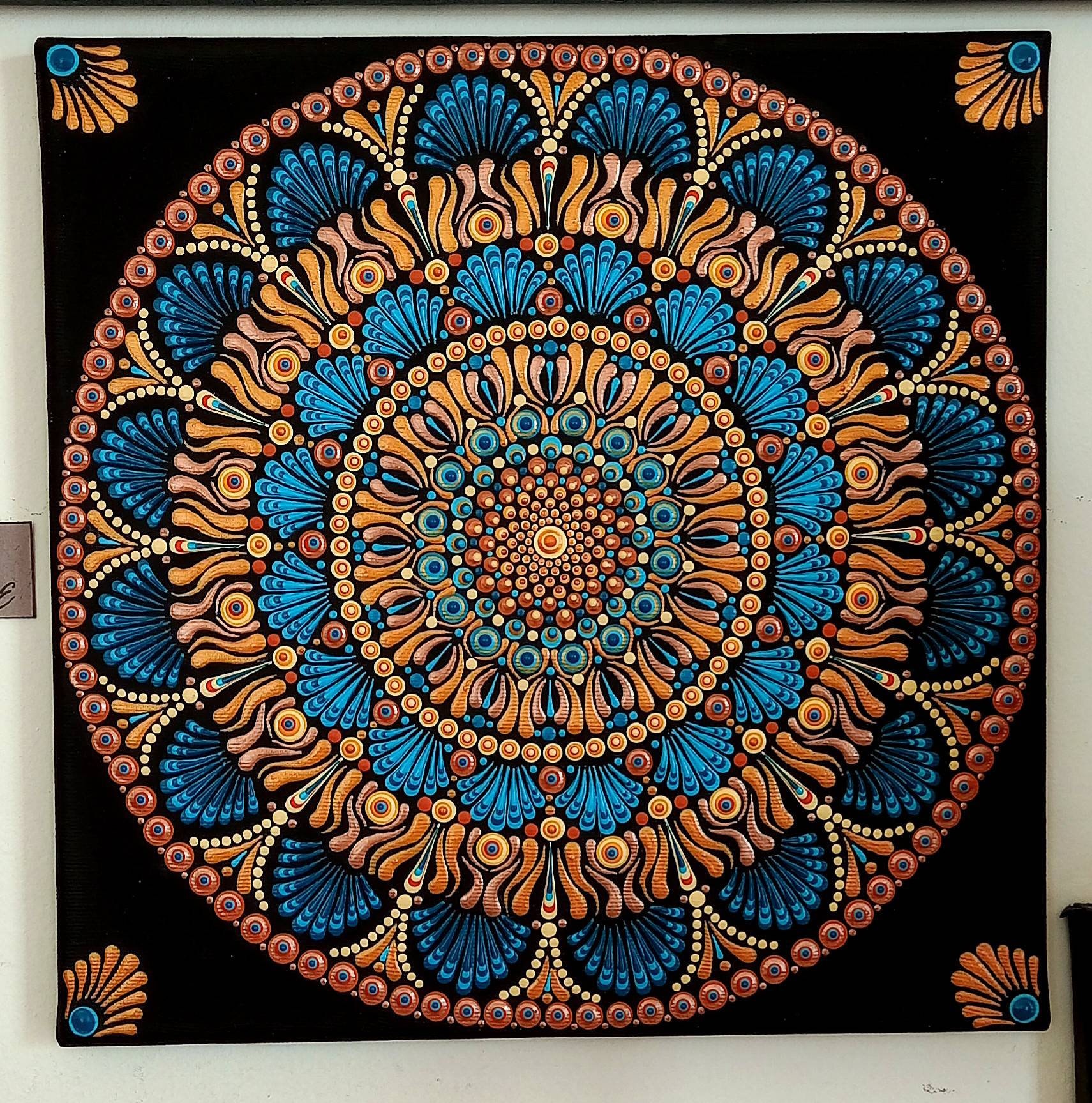 Mandala Wall Art, Mandala Canvas Art, Painting on Canvas, Hand Painted ...