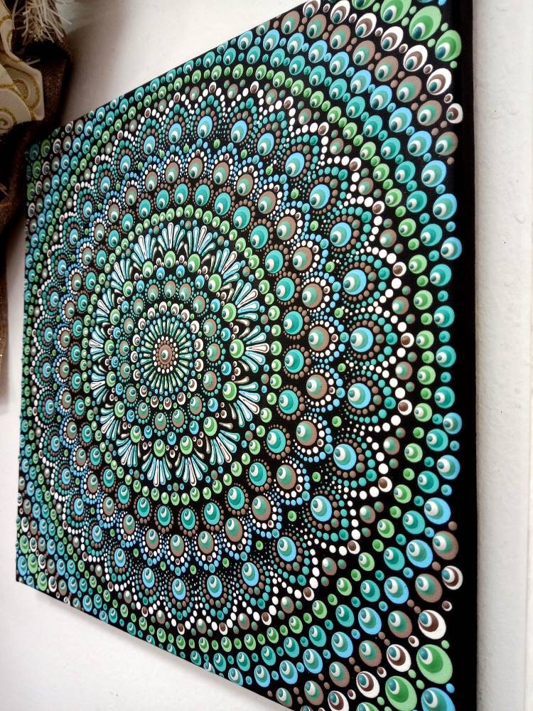 Mandala Artwork, Wall Art Decor, Mandala Dot Painting, Mandala Wall Art ...