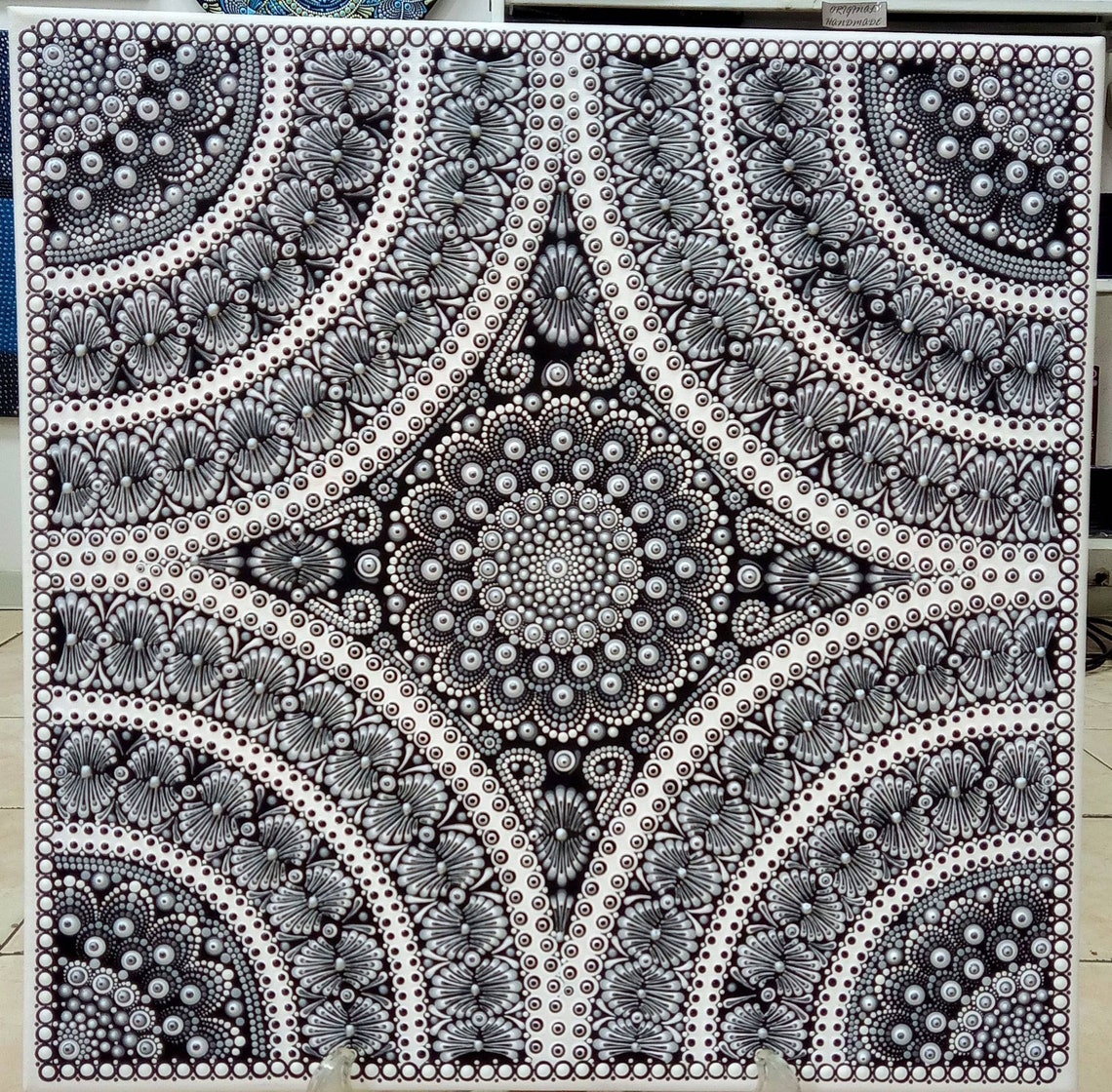 Mandala Wall Art, Mandala Canvas Art, Painting on Canvas, Dot Mandala ...