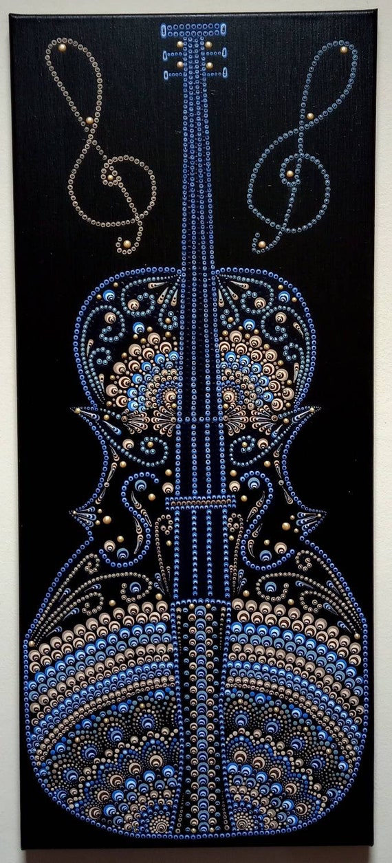 Violin instrument mandala wall art Canvas wall art Acrylic | Etsy