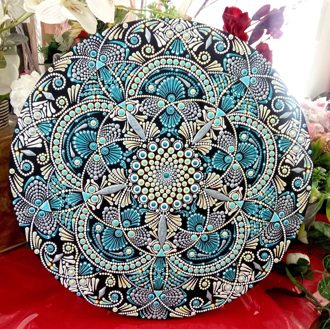 Mandala Wall Art Mandala Canvas Painting Dot Mandala Canvas - Etsy