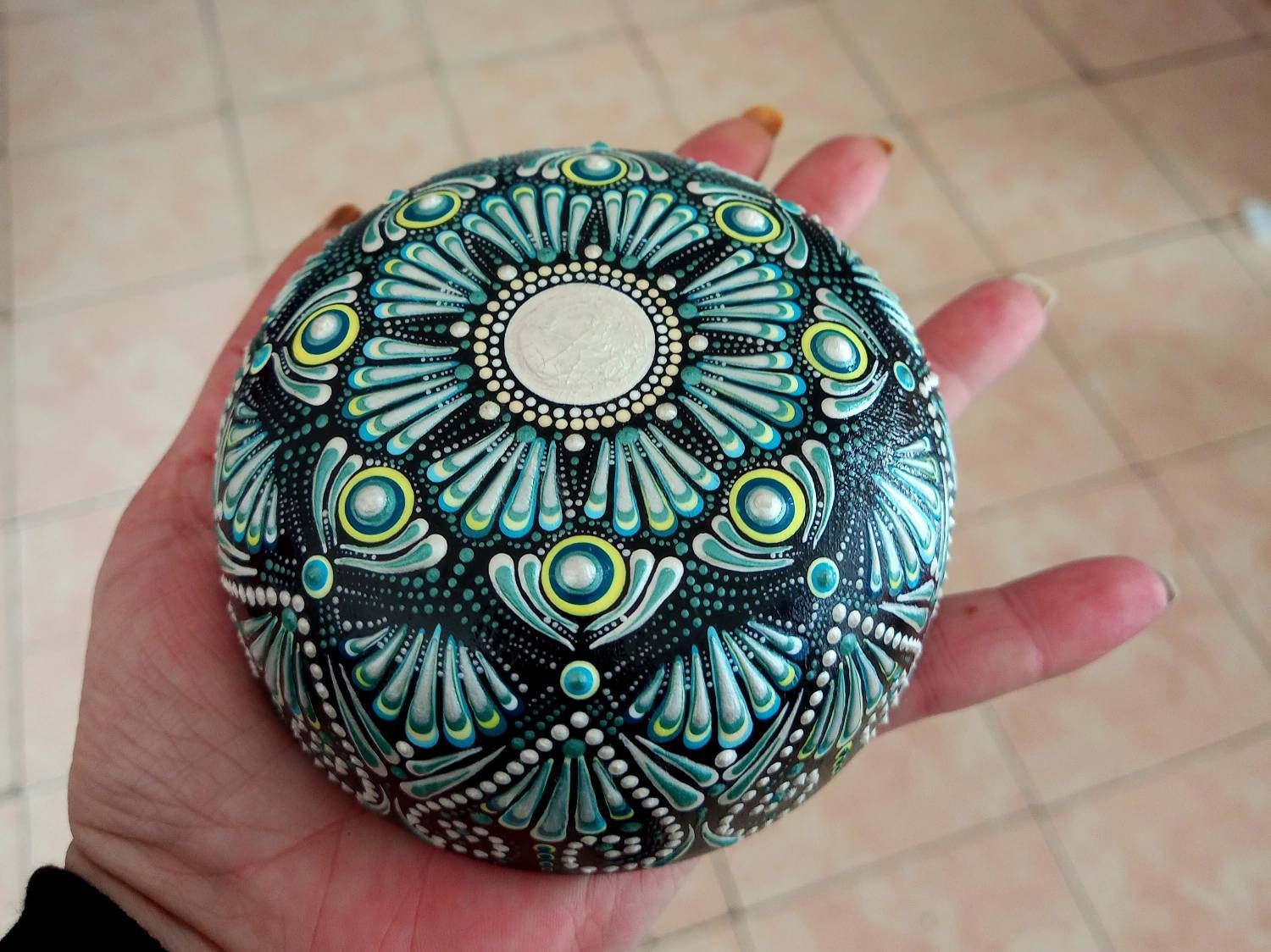 Set of 3, Mandala Stones, Hand Painted Mandala, Dot Mandala, Painted ...