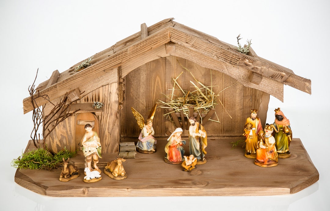 Christmas Crib (w08+figures) Crib Stable Christmas Christmas Cribs ...