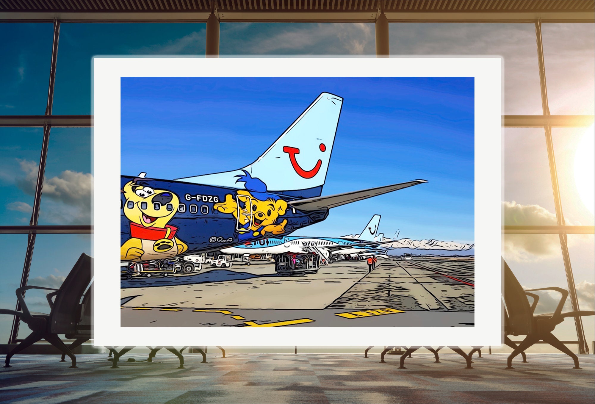 Wall Hangings TUI Boeing 737 On Short Finals Artwork Print Wall Décor ...