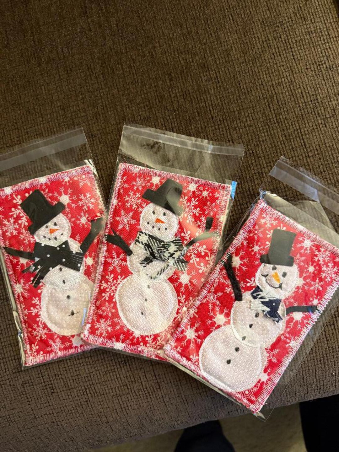 Quilted Snowman Postcards: Usps-friendly With Magnet - Etsy