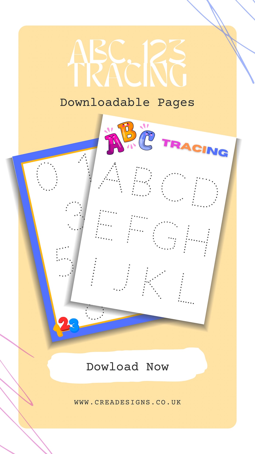 ABC| 123 | Tracing Pages | Kids Learning | Kids Fun | Learn ABC ...