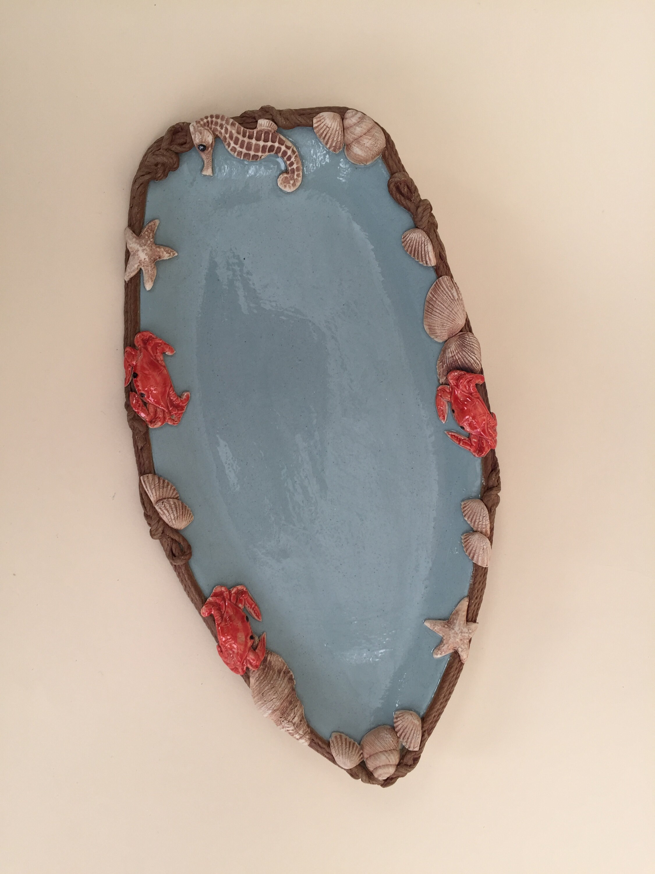 Crab and Shell Boat Platter and Knife - Etsy