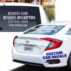 Custom Car Vinyl Lettering - Personalized Text Decal Sticker for ...