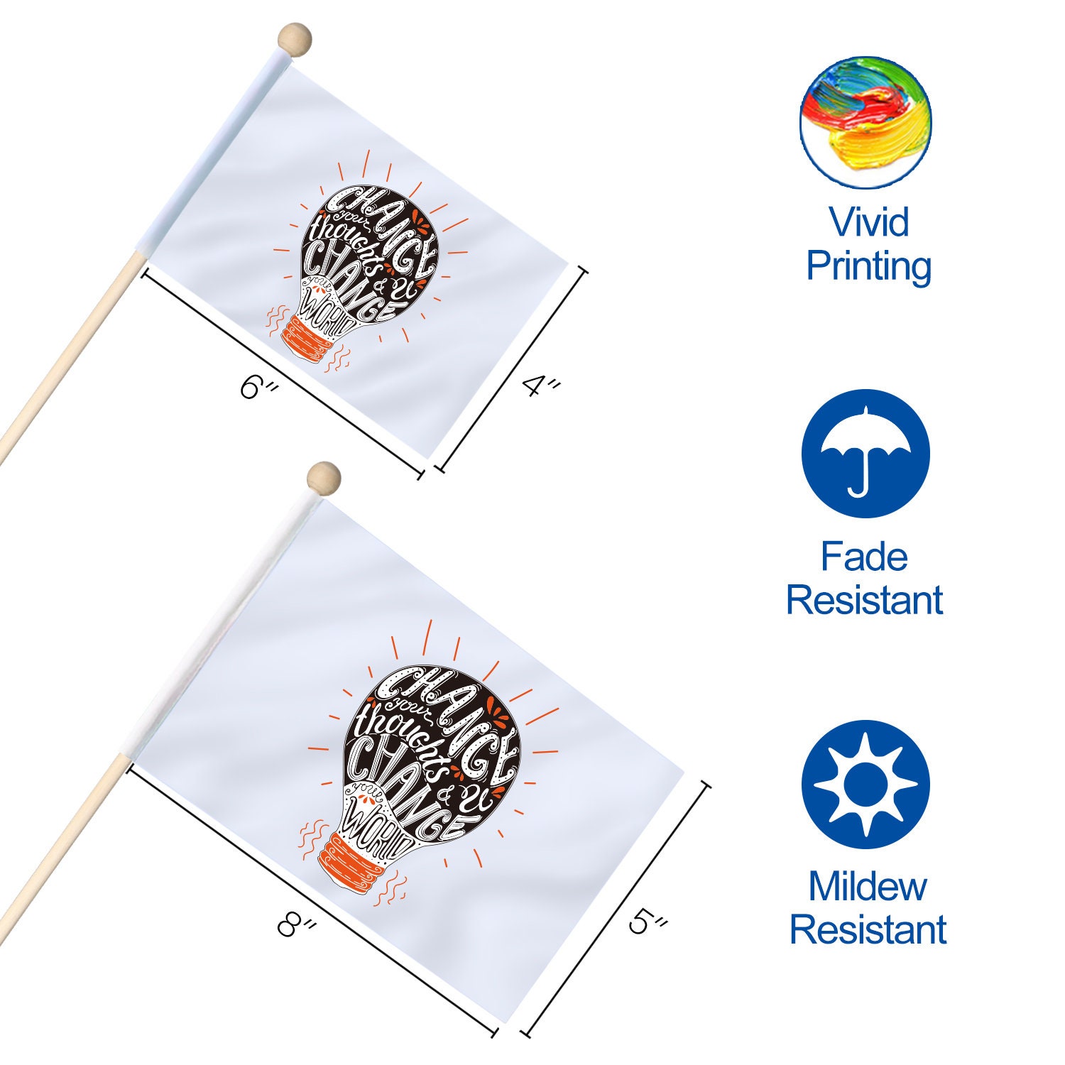 Custom Handheld Stick Flag set of 12 Personalized - Etsy