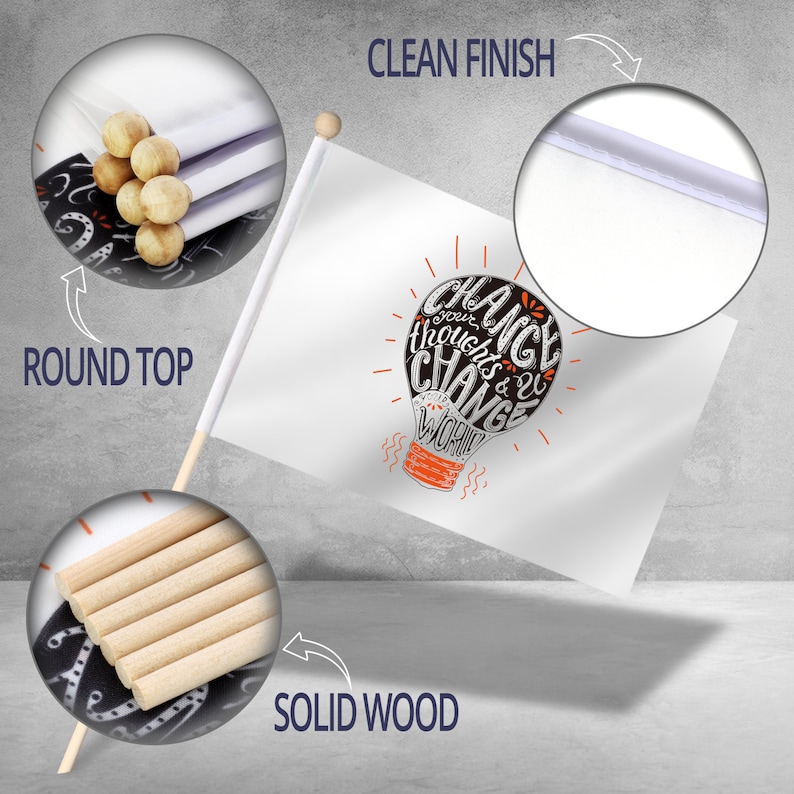 Custom Handheld Stick Flag set of 12 Personalized - Etsy