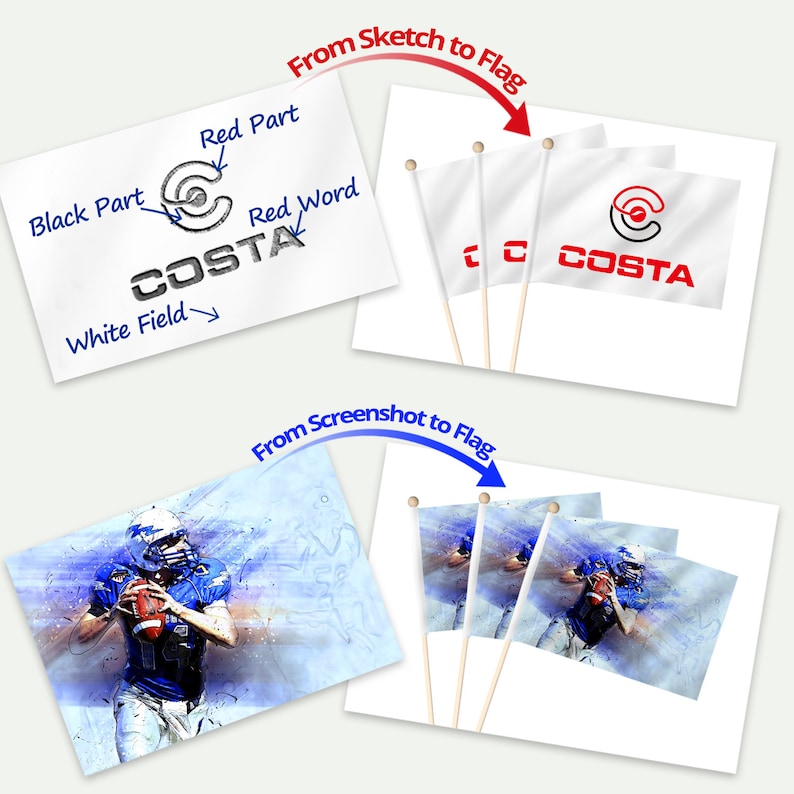 Custom Handheld Stick Flag set of 12 Personalized - Etsy