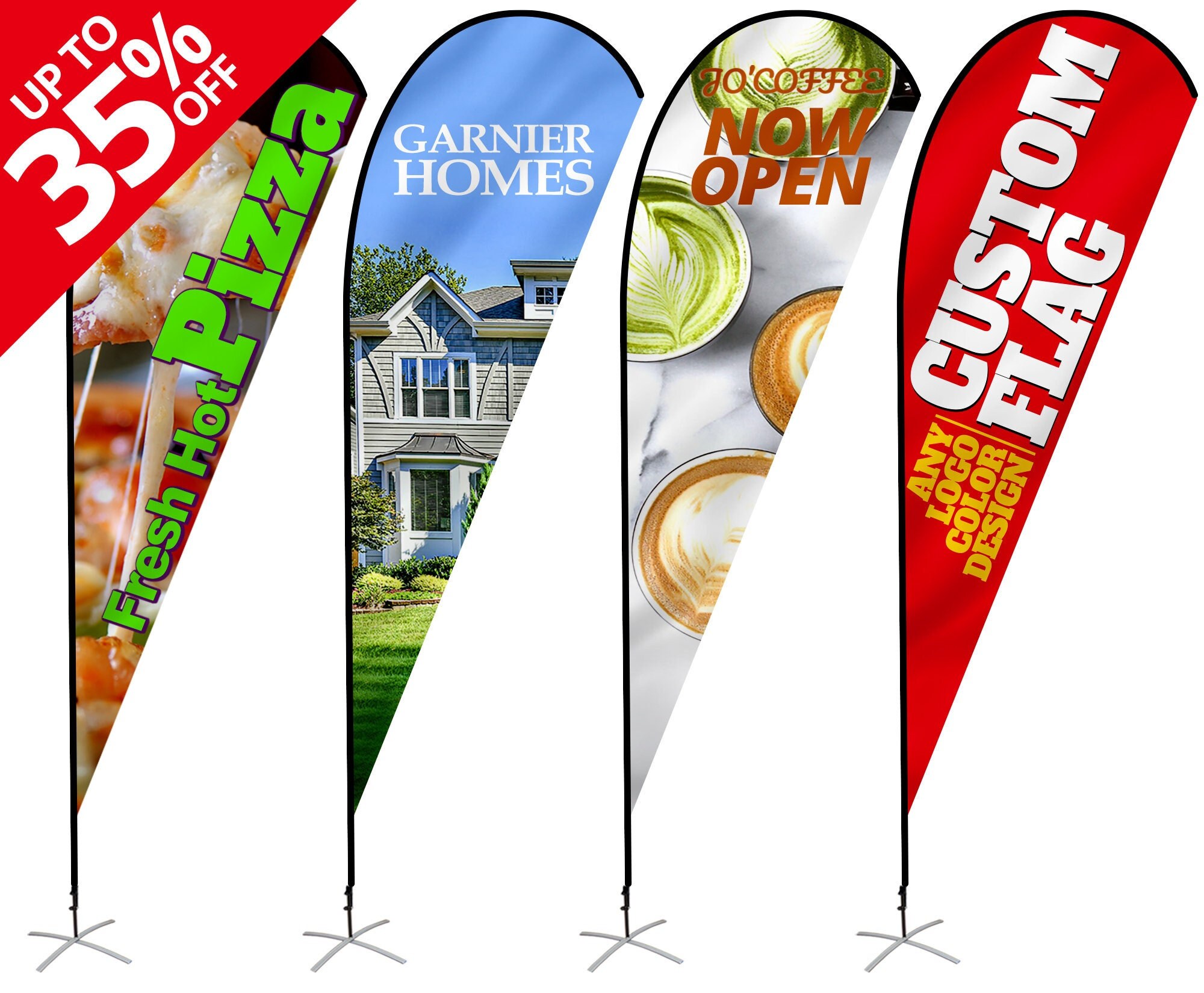 Custom Teardrop Feather Flags Single & Double Sided - Etsy UK