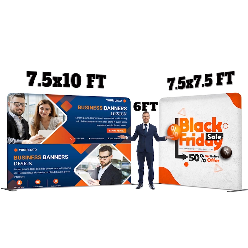 Custom Backdrop Banner – Portable Trade Show Display With Aluminum ...