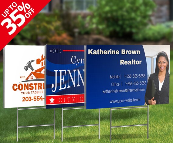 Custom Yard Signs Single & Double Sided Personalized - Etsy