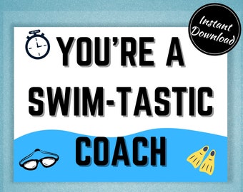 Printable Swim Coach Card - Etsy