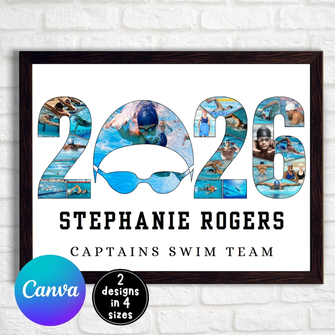 2026 Swimmer Photo Collage, Class of 2026, Swimmer Gift, Graduation ...