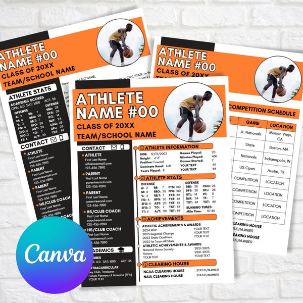 Basketball Player Profile Template - Etsy