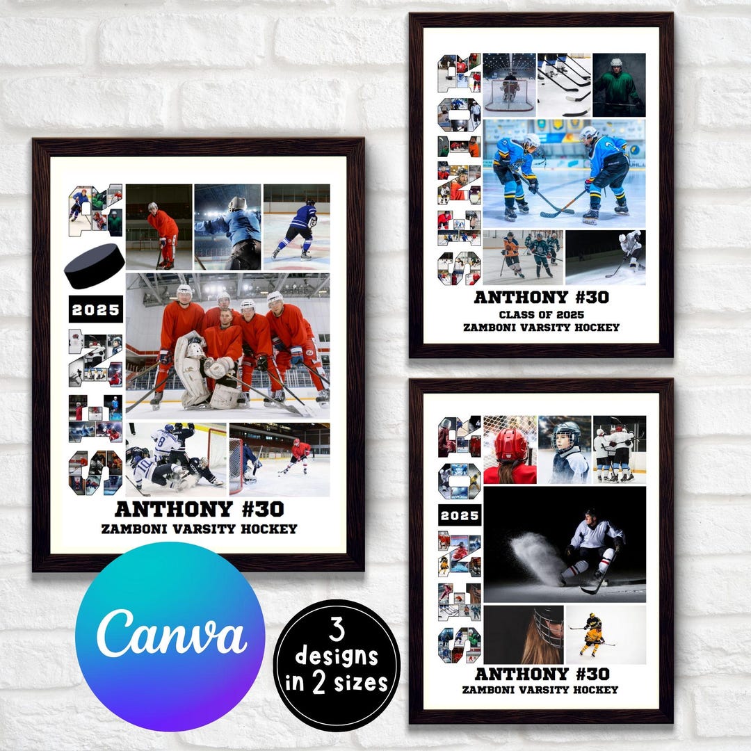 Hockey Senior Poster, Photo Collage, Senior Night, Graduation Gifts ...