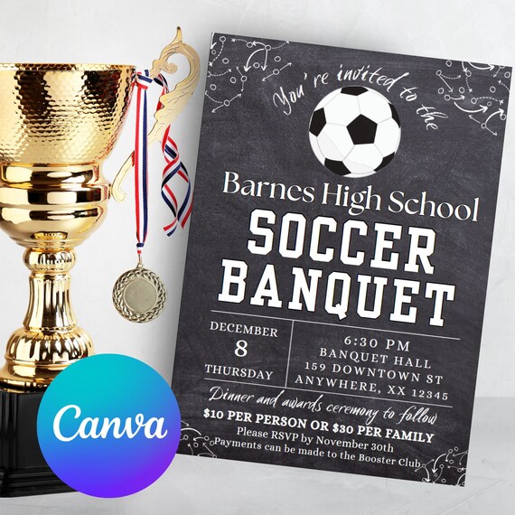 Computer Printable Invitation Soccer Team Editable Soccer Birthday