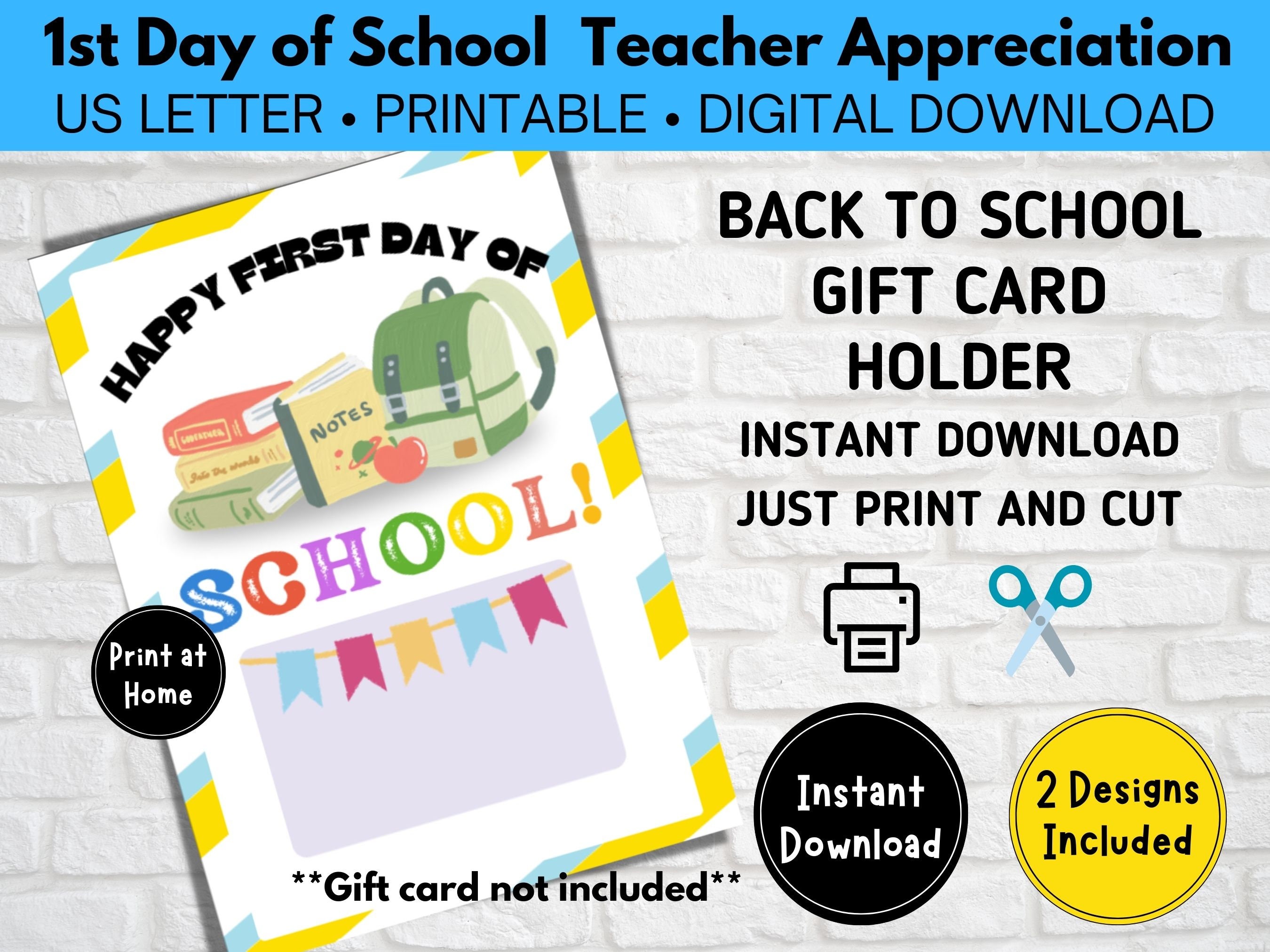 First Day of School Gift Card Holder Back to School Teacher - Etsy
