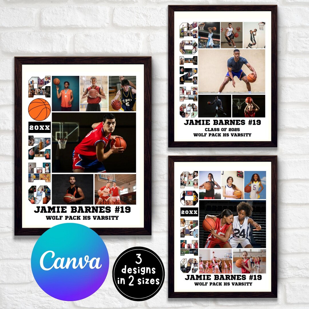 Basketball Senior Poster, Photo Collage, Senior Night, Graduation Gifts ...