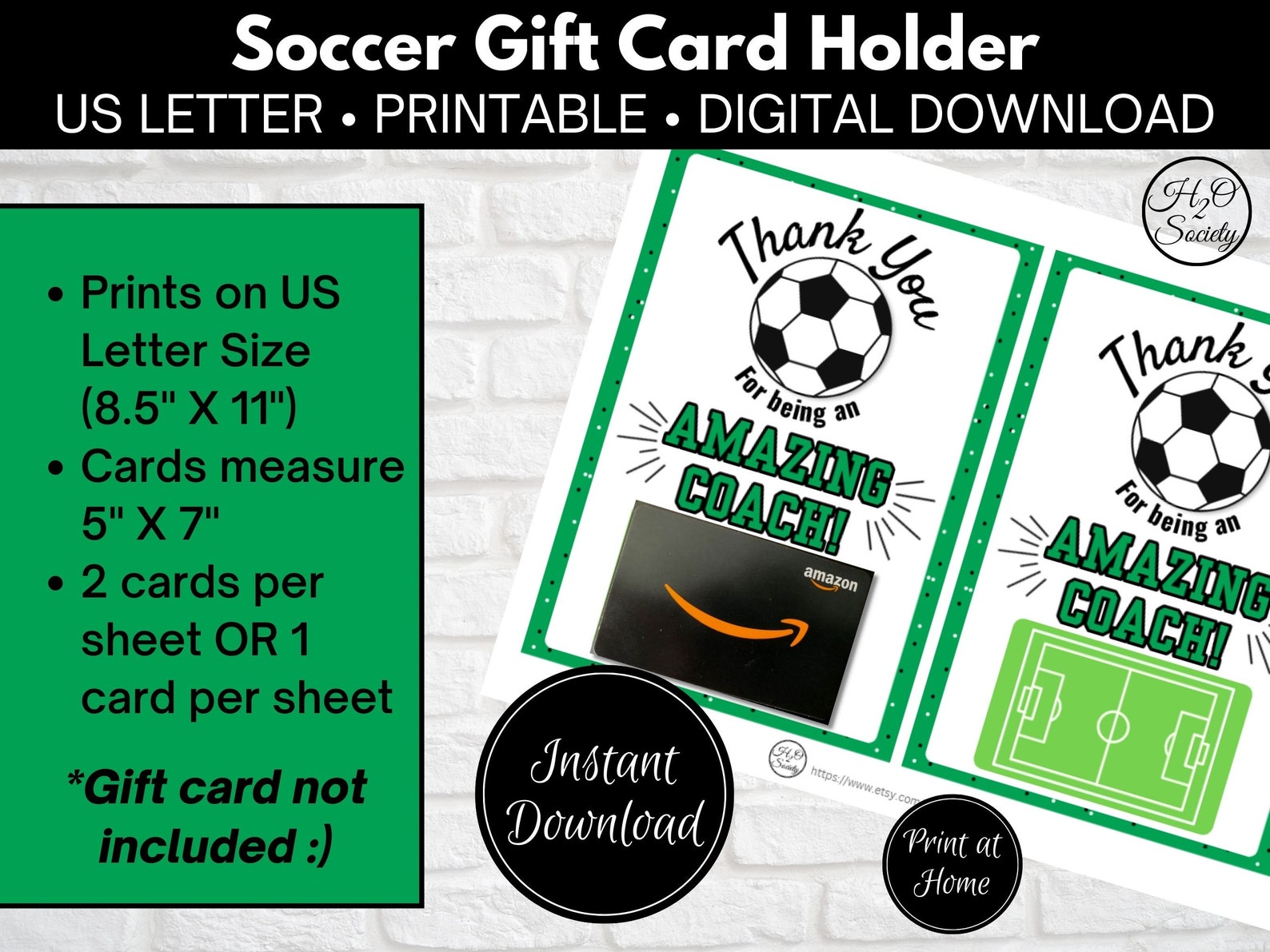 Soccer Coach Thank You Card Gift Card Holder Coach - Etsy