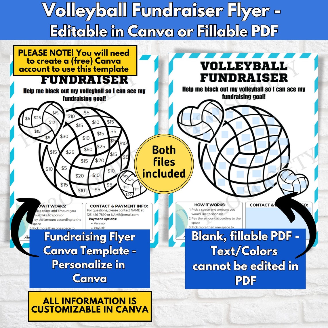 Volleyball Fundraiser Template, Color My Volleyball, Fundraiser Flyer ...
