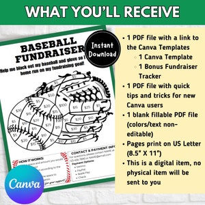Baseball Fundraiser Template, Color My Baseball, Fundraiser Flyer, Team ...
