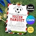 Editable Soccer Banquet Invitation Template, Team Party, End of Season ...