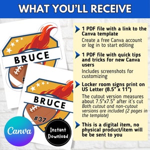 Football Door Sign, Canva Template, Locker Decoration, Football Mom ...