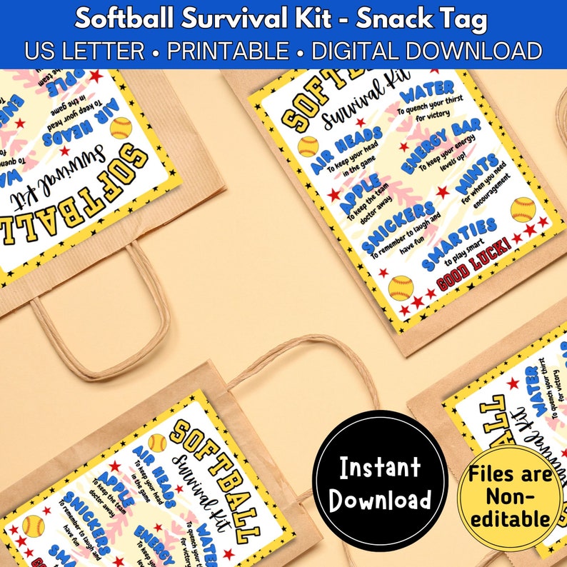 Softball Survival Kit, Softball Gifts, Gift Bag for Softball, Team Gift ...
