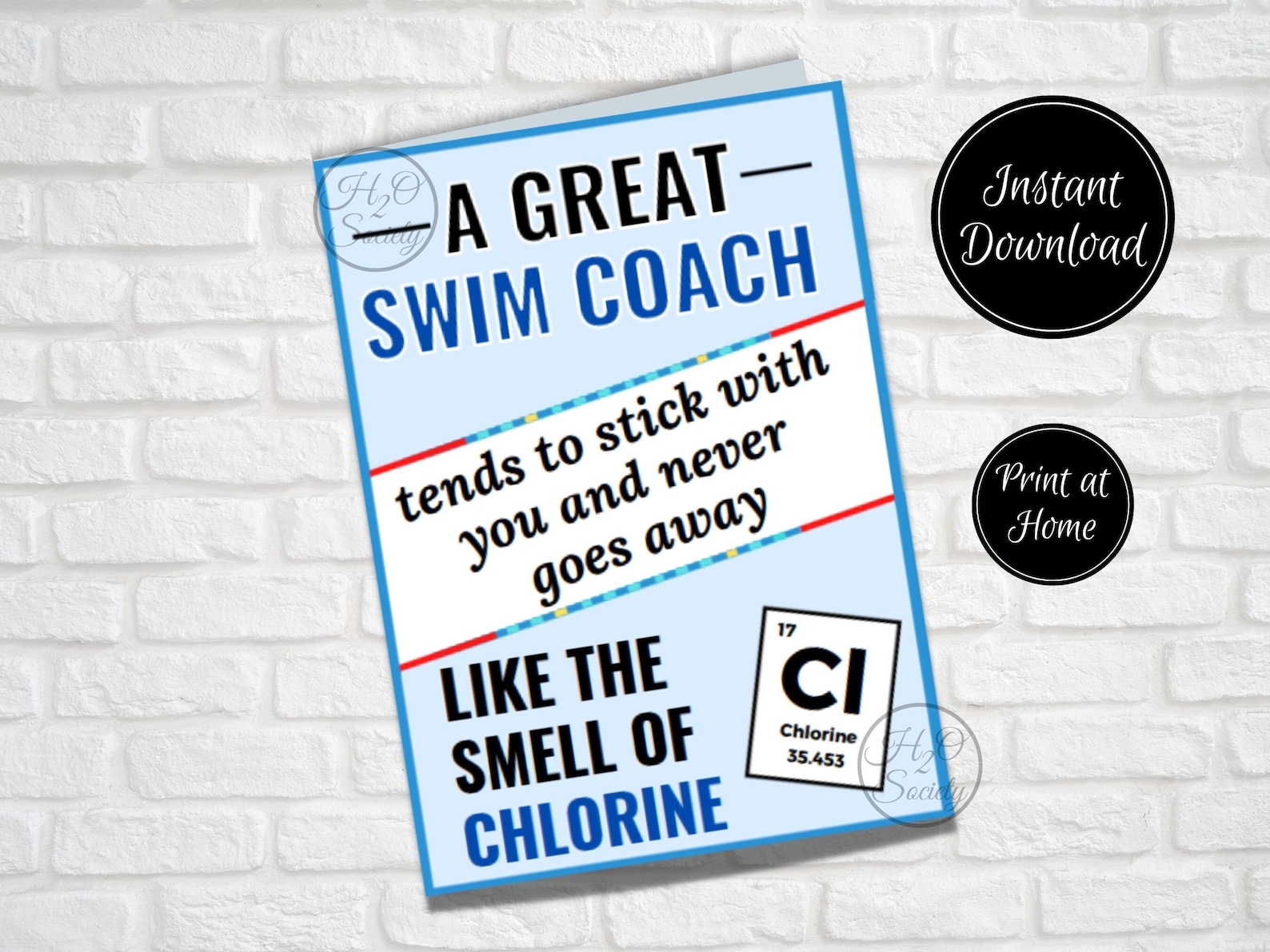 Swim Coach Thank You Card, Swim Coach Gift Idea, Coach Appreciation ...