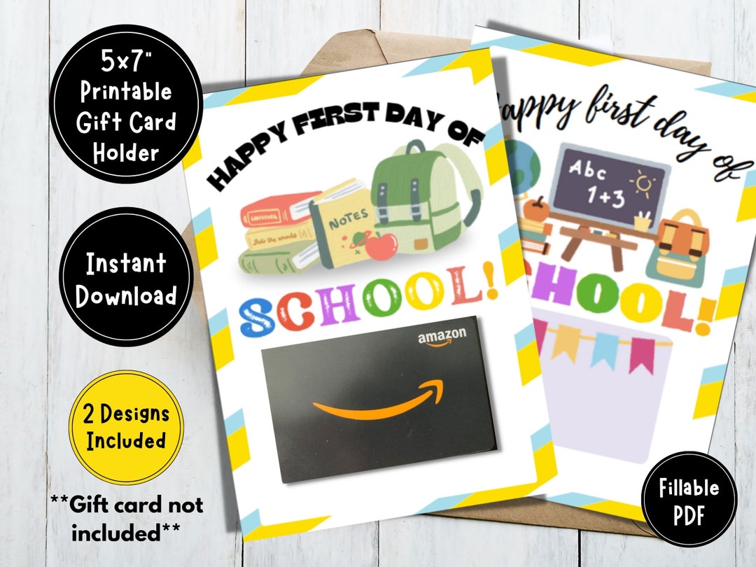 First Day of School Gift Card Holder, Back to School, Teacher ...