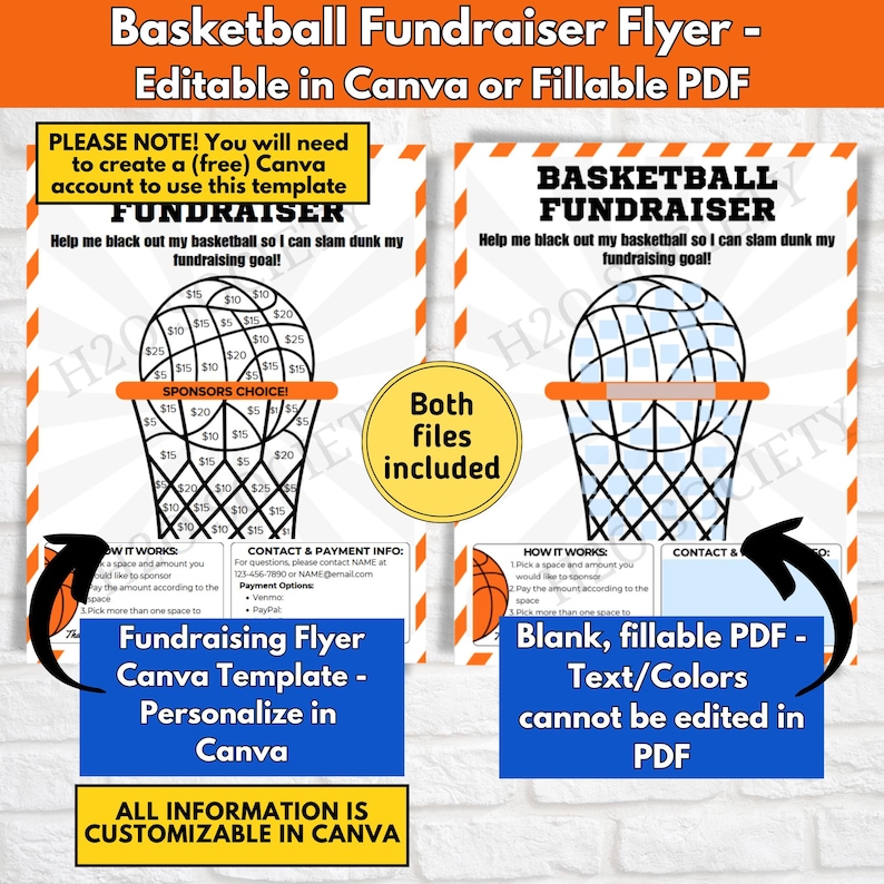 Basketball Fundraiser Template, Color My Basketball, Fundraiser Flyer ...