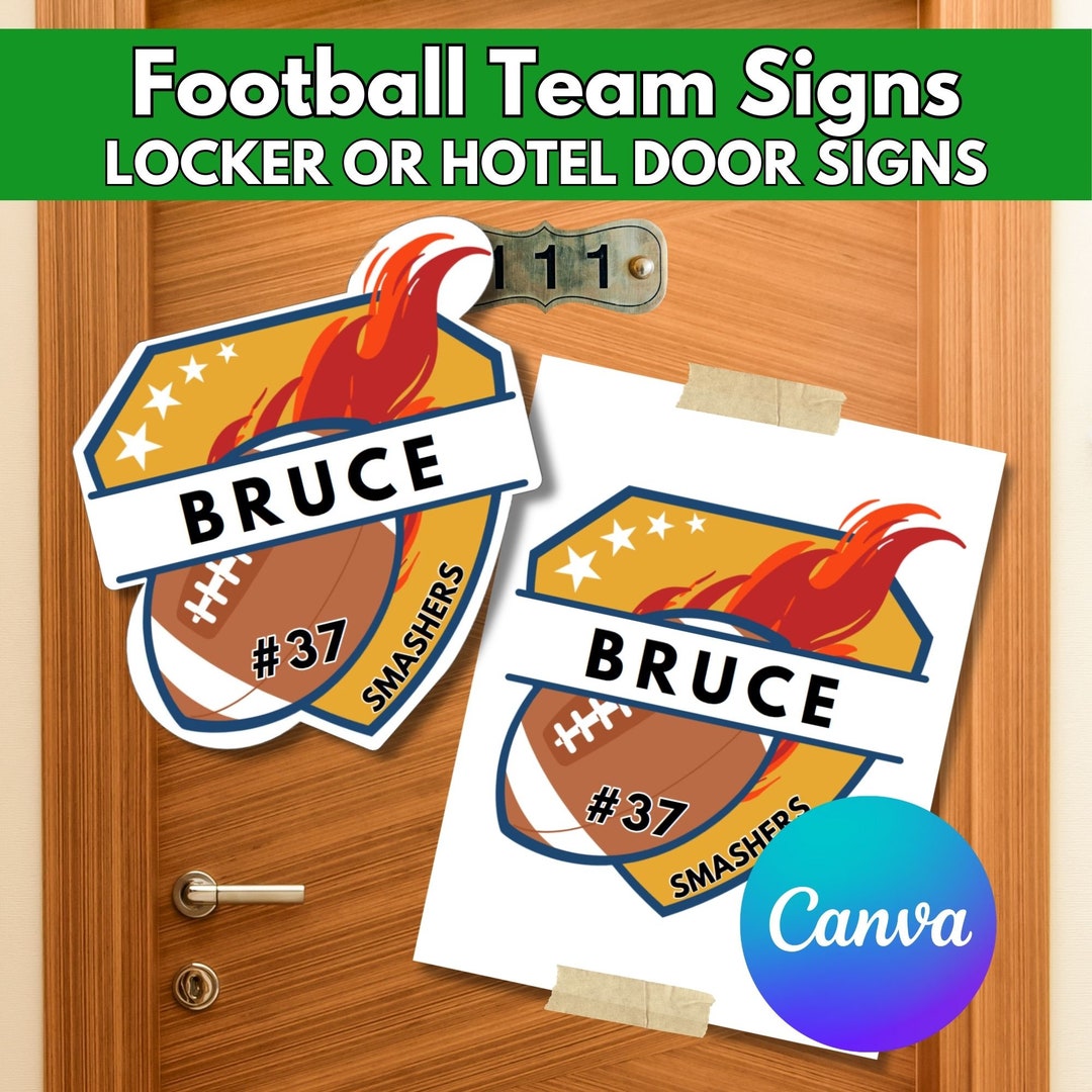 Football Door Sign, Canva Template, Locker Decoration, Football Mom ...