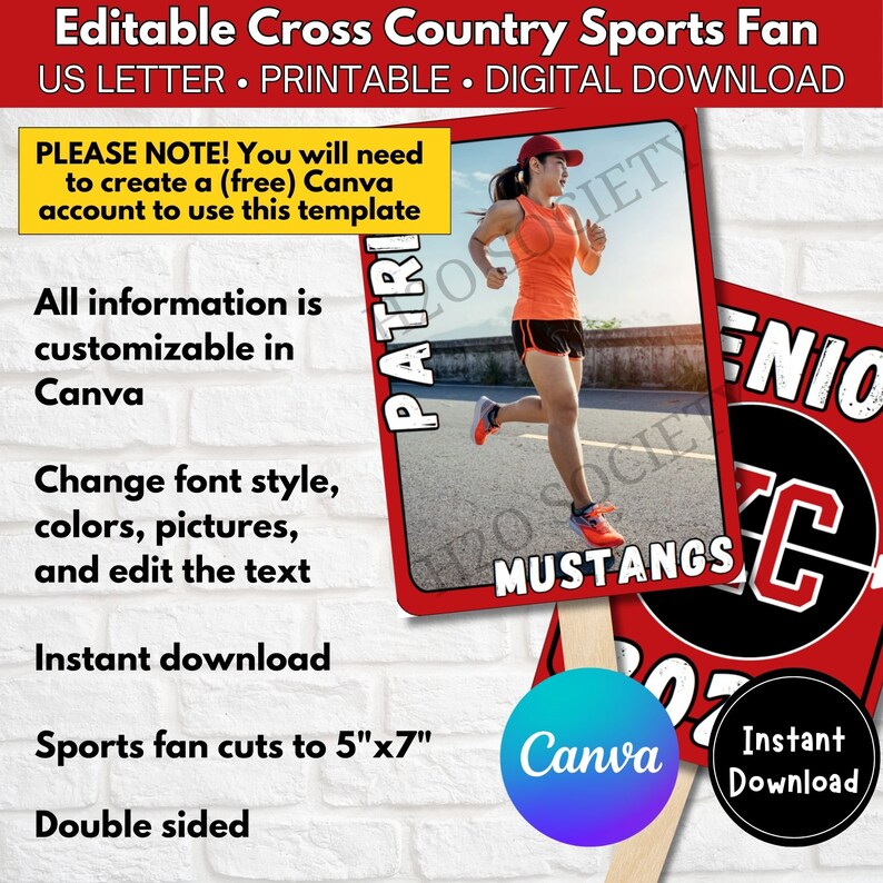 Editable Cross Country Poster, Senior Fan, Cross Country Gift, Senior ...
