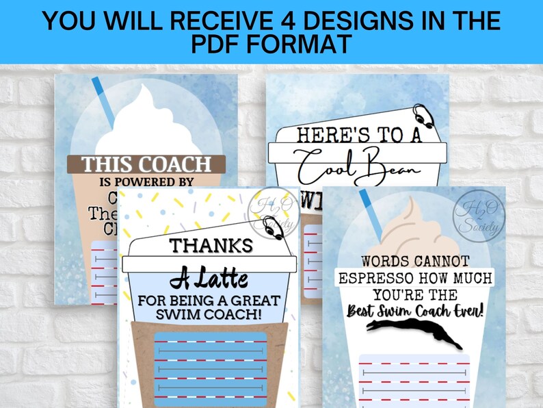 Swim Coach Gift, Swim Coach Thank You Card, Coach Appreciation Card ...