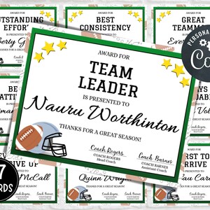 Editable Football Award Certificates, Award Ceremony Certificates, End ...