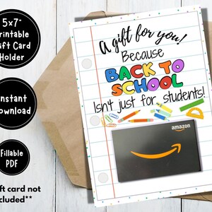 First Day of School Gift Card Holder, Back to School, Teacher ...