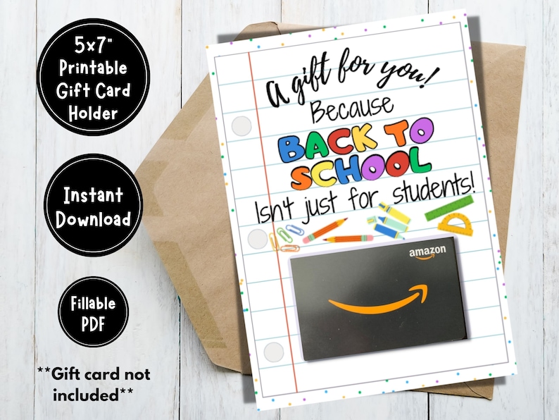 First Day of School Gift Card Holder, Back to School, Teacher ...
