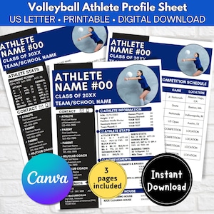 Volleyball Player Profile, Athlete Profile Sheet, College Recruiting ...