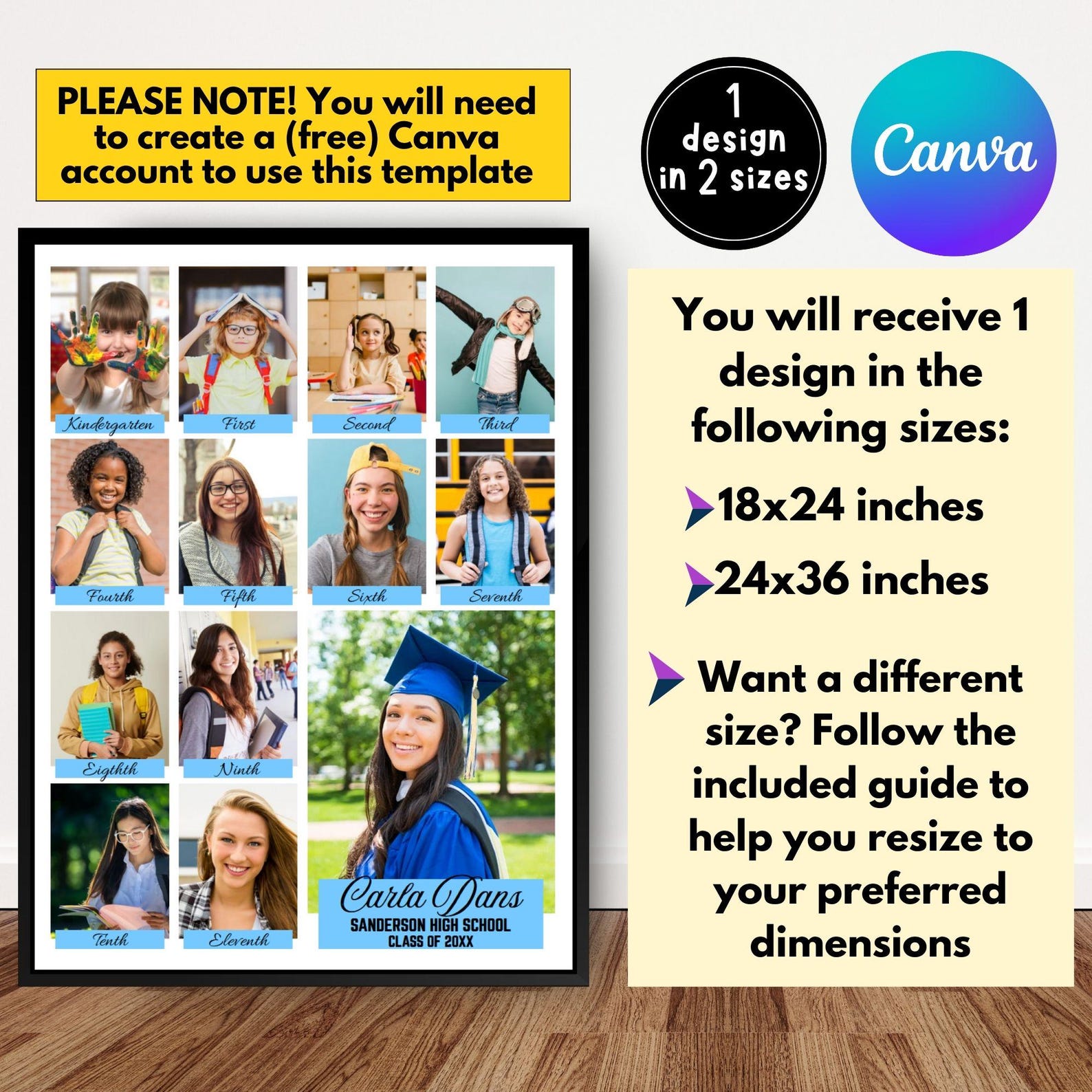 Graduation Collage, Graduation Photo Board, K-12 Grade Picture Display ...