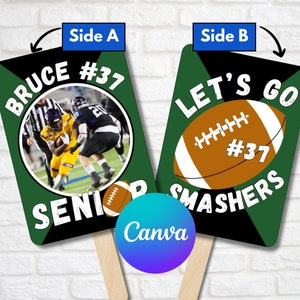 Editable Football Poster, Senior Fan, Football Gift, Senior Night ...