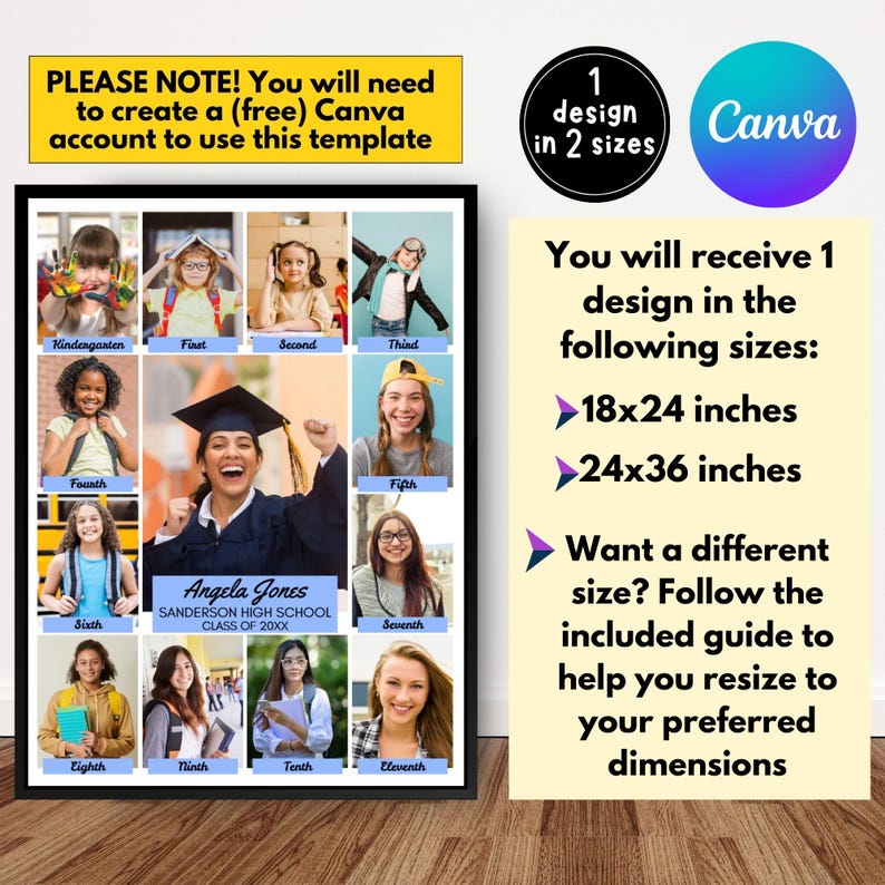 Graduation Party Photo Collage, K-12 Grade Picture Display, Graduation ...