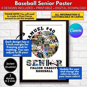 Baseball Photo Collage, Senior Poster, Senior Night Graduation Gift ...