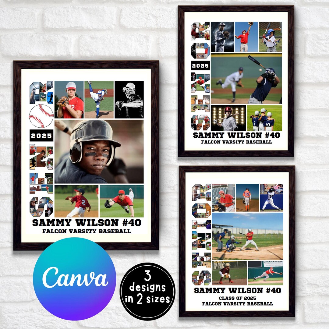 Baseball Photo Collage, Senior Poster, Senior Night Graduation Gift ...