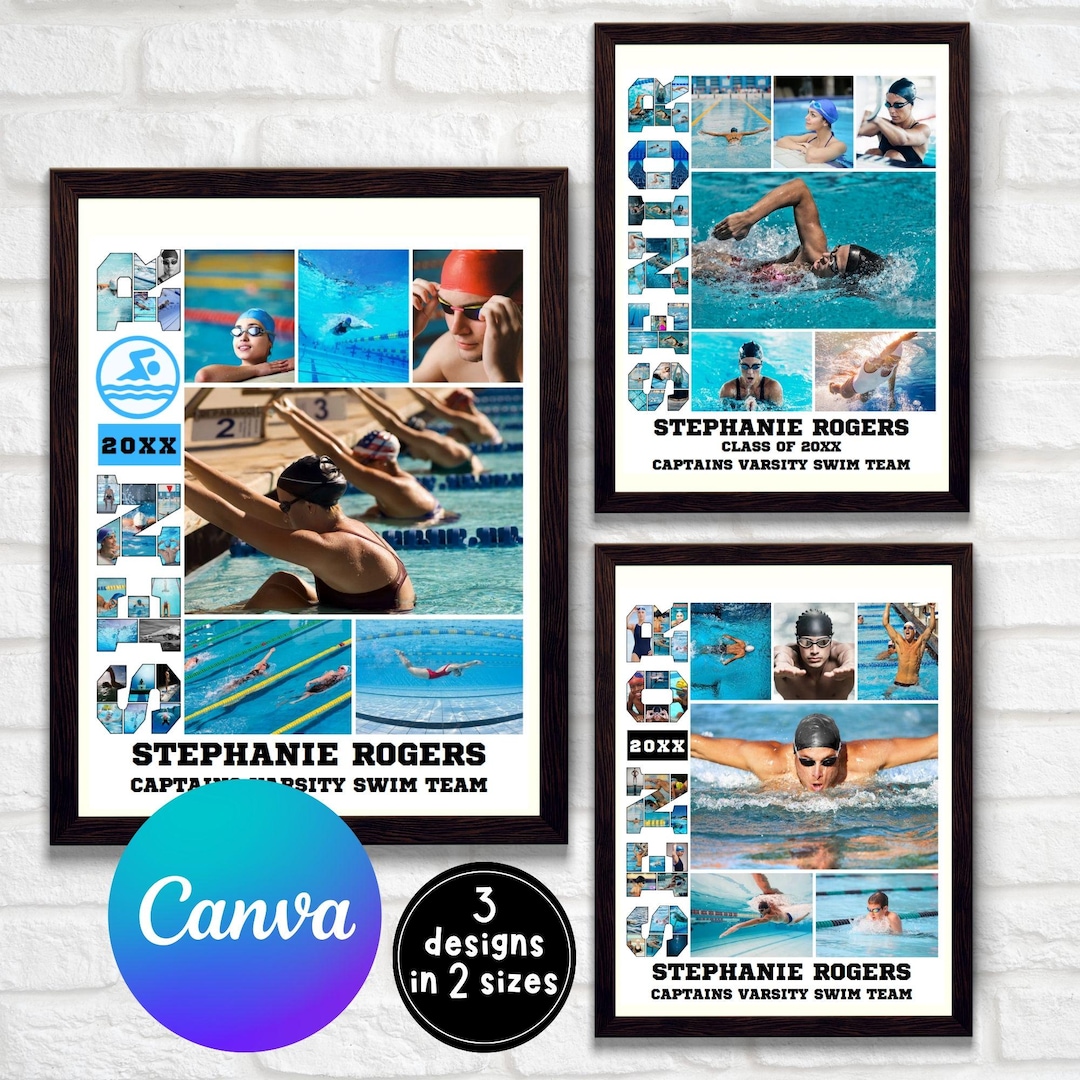 Swimmer Photo Collage, Senior Poster, Senior Night Graduation Gift ...
