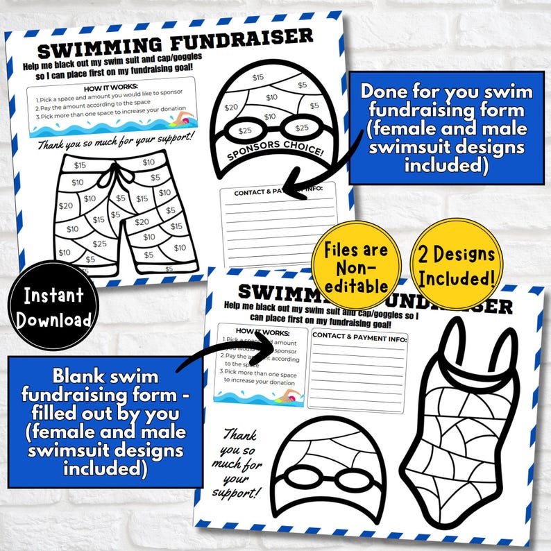 Swim Fundraiser, Color My Swimsuit, Fundraiser Flyer, Team Fundraiser ...