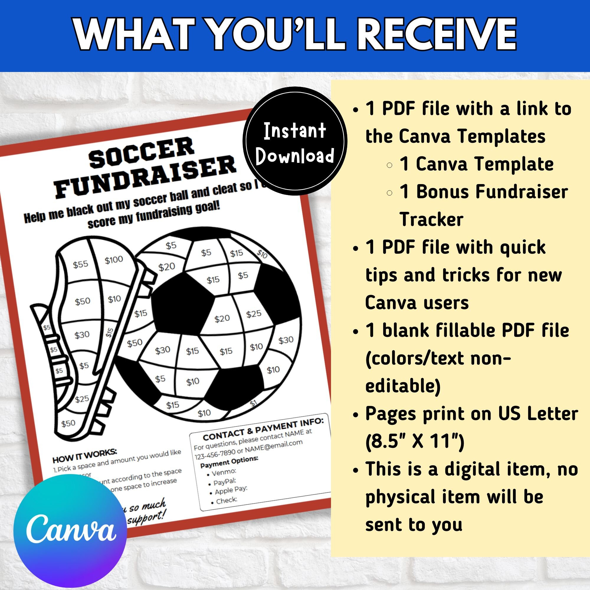 Soccer Fundraiser Template, Color My Soccer Ball, Fundraiser Flyer ...
